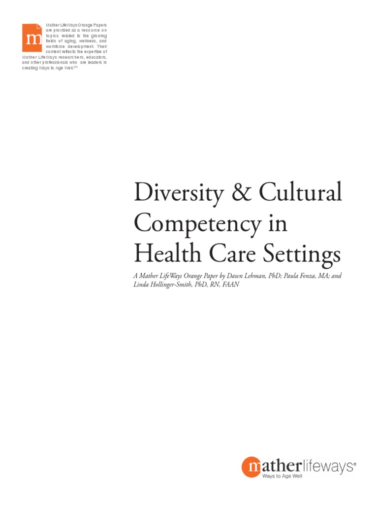 Diversity and Cultural Competency in Health Care Settings | PDF ...