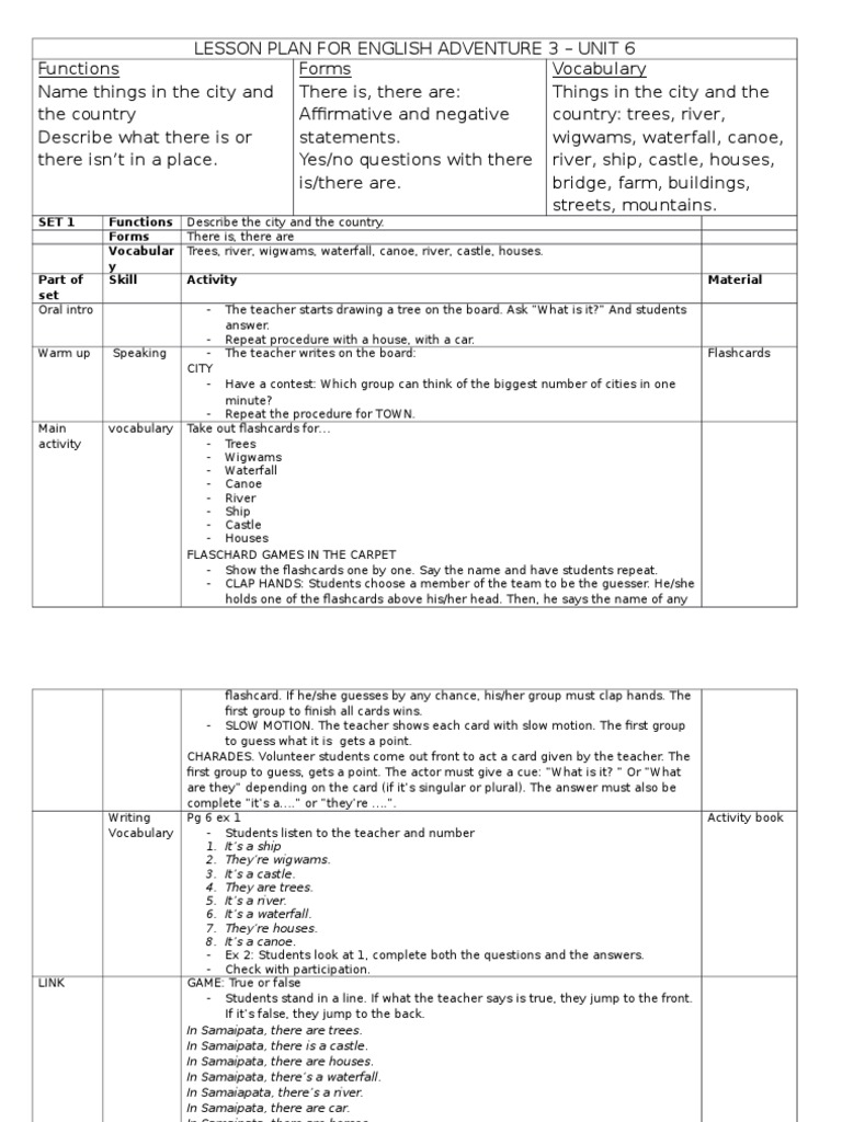 English Adventure In The City And Country Pdf Vocabulary Behavior