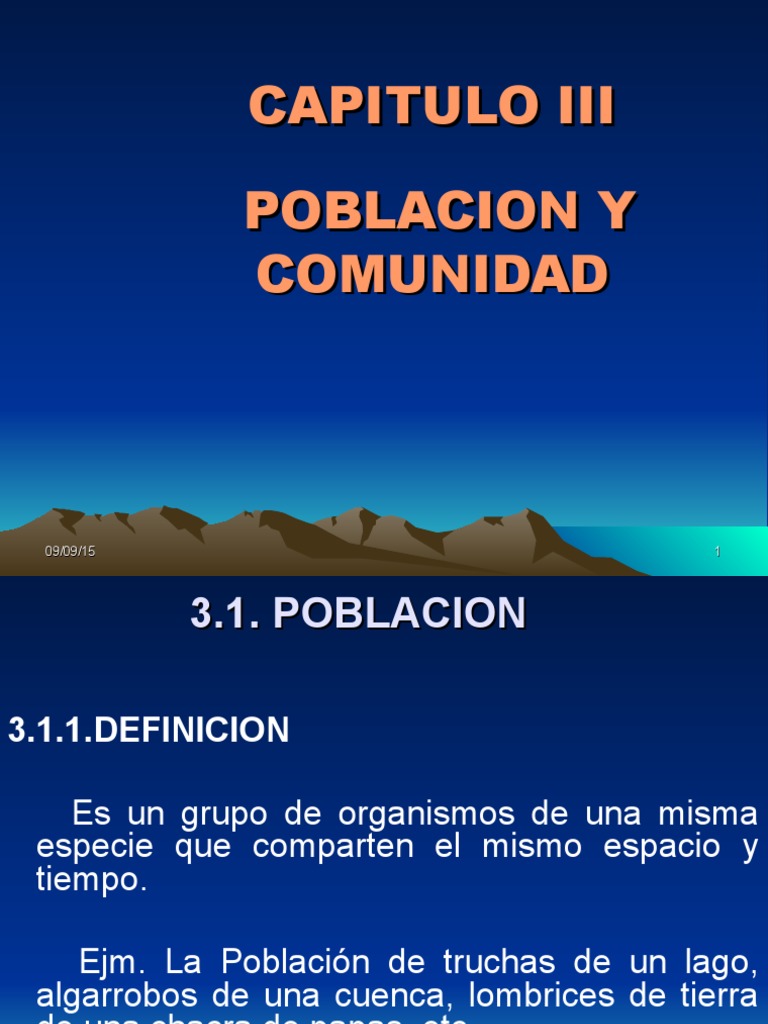 Poblacion y Comunidad | Ecosistema | Environmental Science