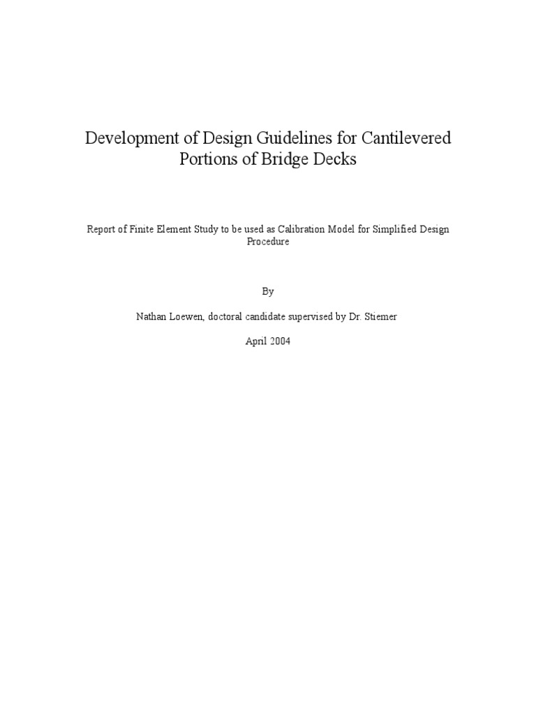 VV FE Study Bridge Deck Design | PDF | Plasticity (Physics) | Yield ...