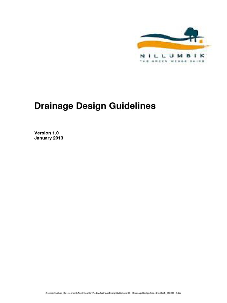 Drainage Design Guidelines January 2013 | PDF | Drainage Basin | Flood Drainage Design Guidelines January 2013 | PDF | Drainage Basin | Flood