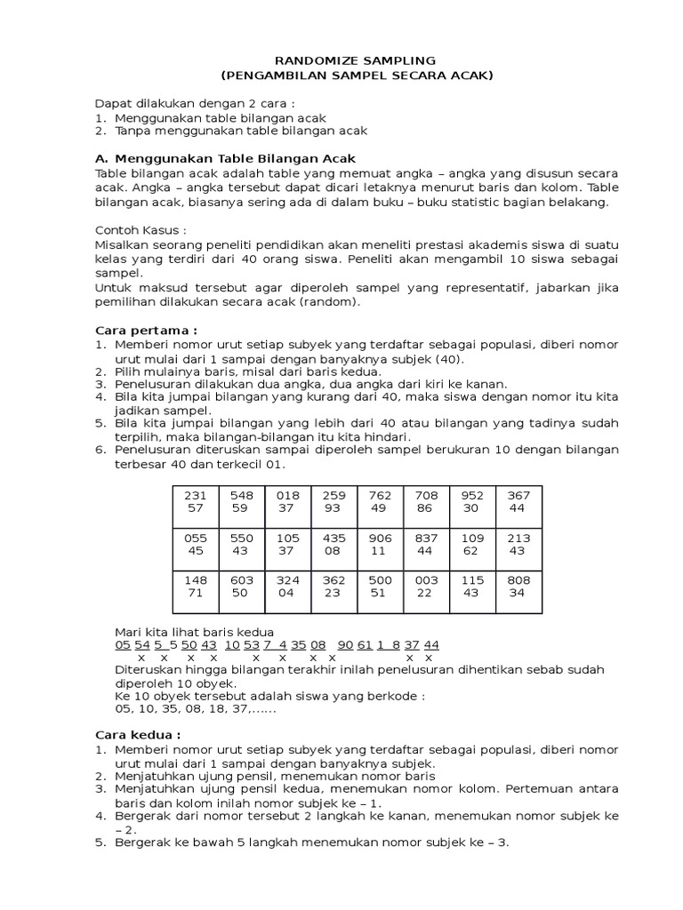 3.cara Menggunakan Tabel Acak | PDF