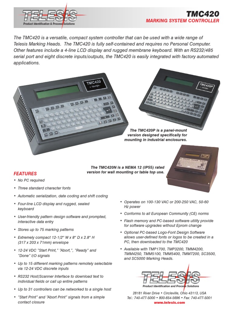 An Introductory Overview of the TMC420 Marking System Controller for ...