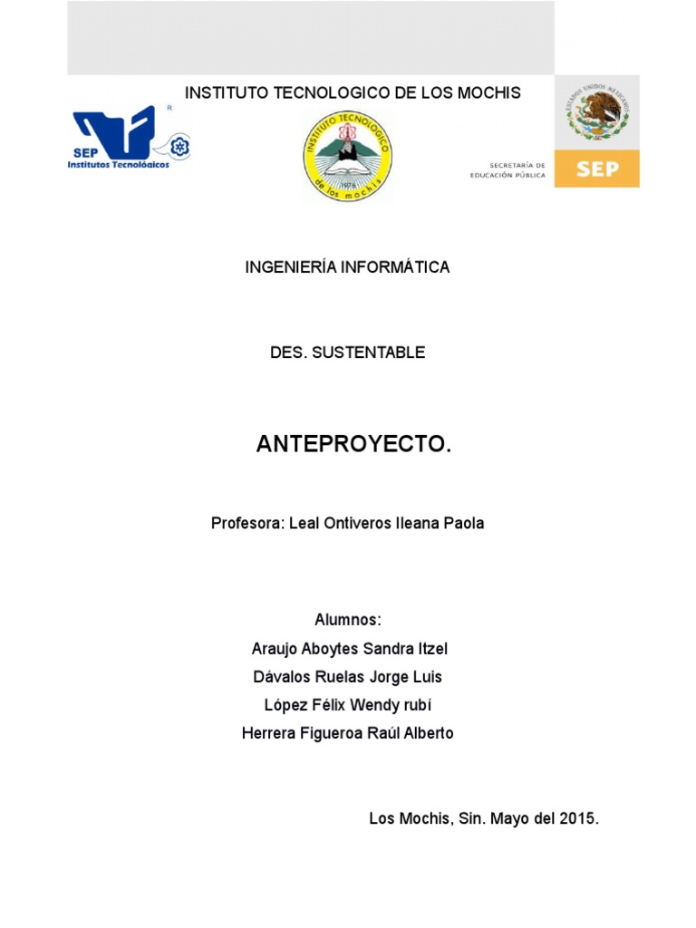 Objetivos Del Anteproyecto | PDF | Vídeo | Science