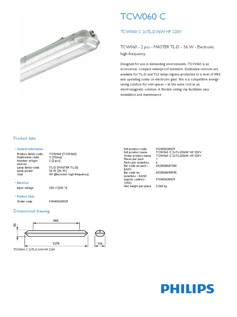 TCW060 C 2xTL-D36W HF 220V | PDF