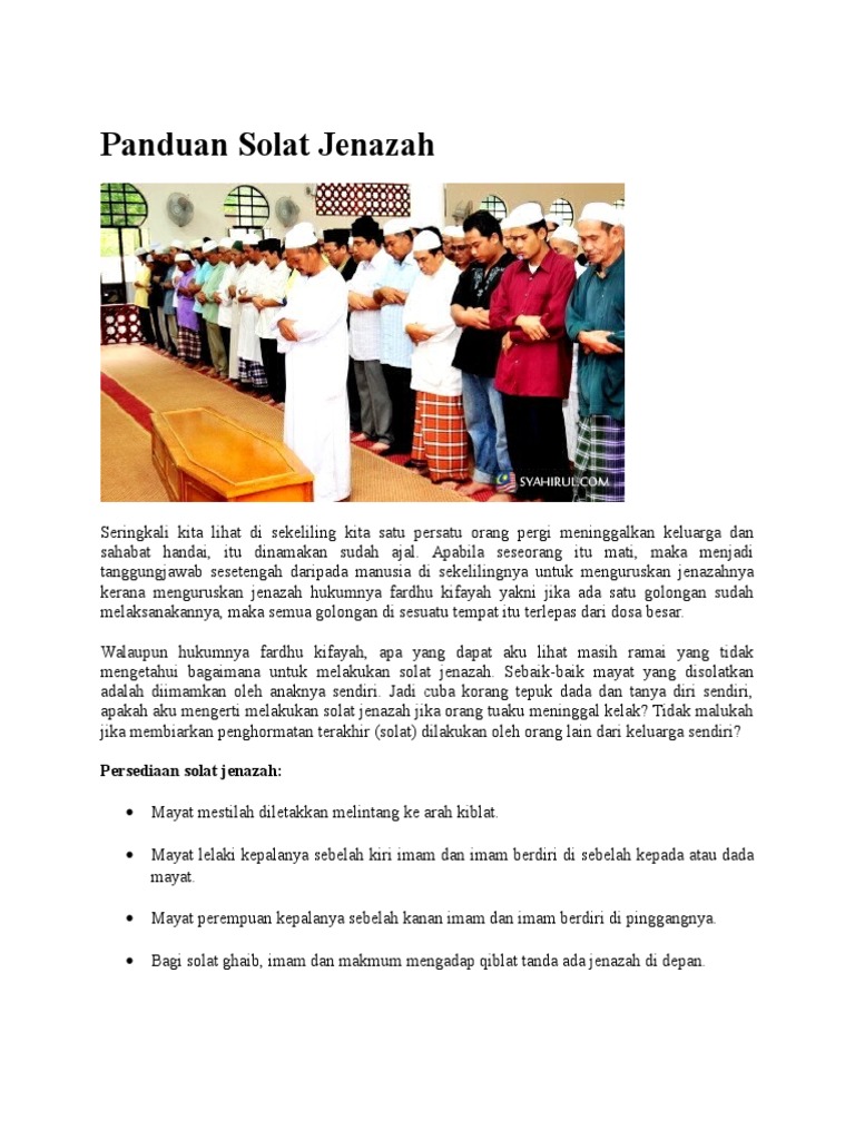 Panduan Solat Jenazah | PDF