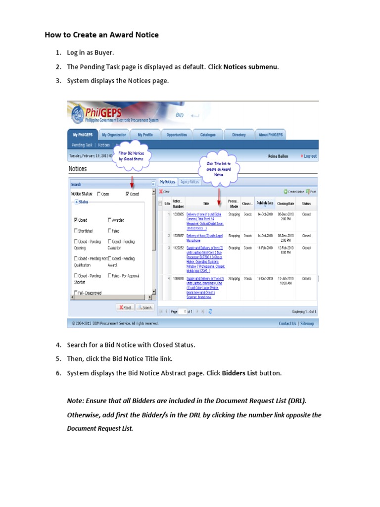 Step-by-Step Guide to Creating and Posting an Award Notice in the ...