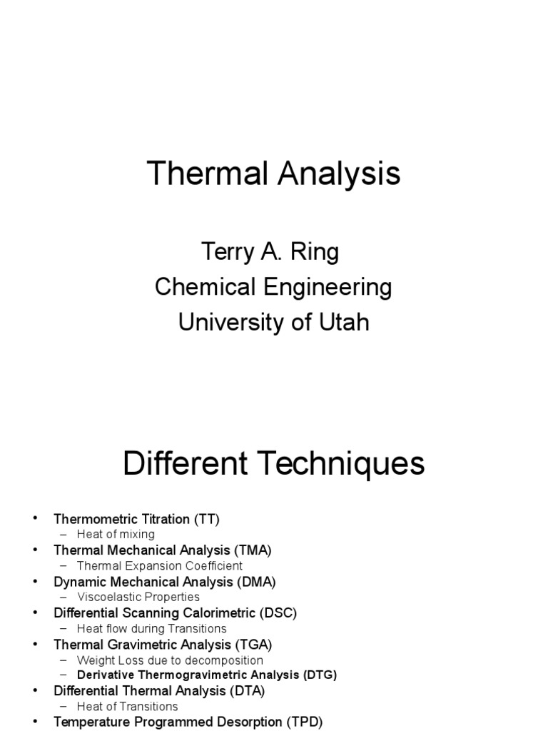 Thermal Analysis | PDF | Differential Scanning Calorimetry ...