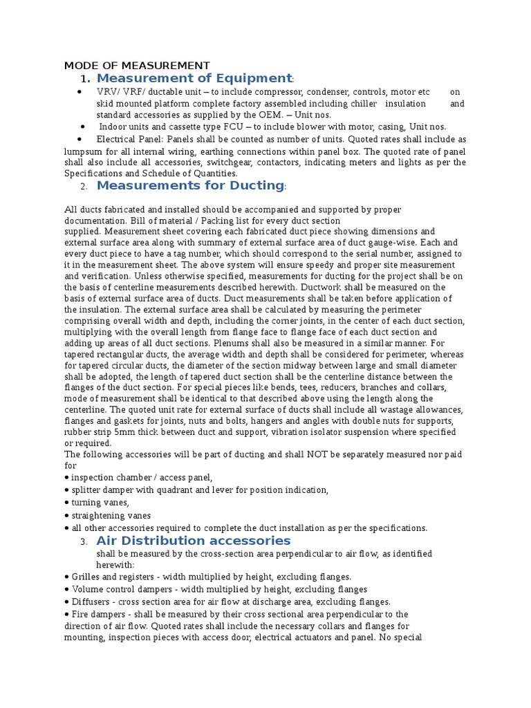 Mode of Measurement | PDF | Duct (Flow) | Pipe (Fluid Conveyance)