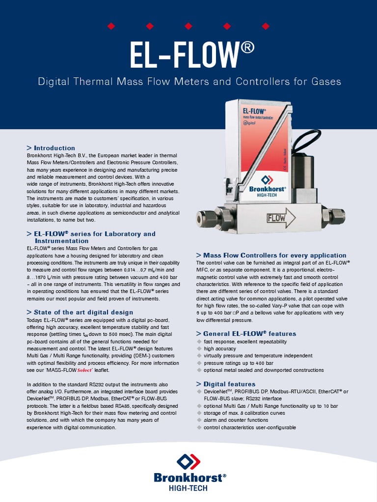 Bronkhorst Folder El Flow | PDF | Flow Measurement | Gases