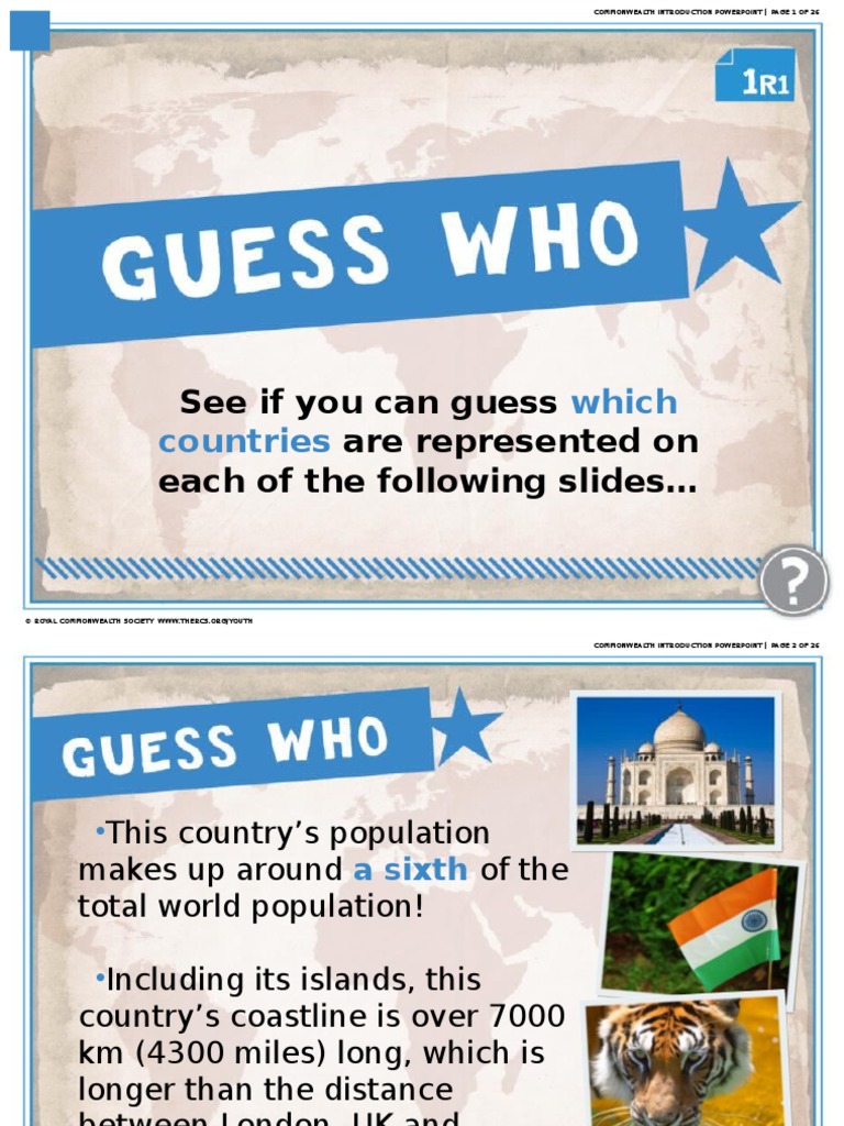 1r1 Commonwealth Guess Who Presentation | PDF | Commonwealth Of Nations ...
