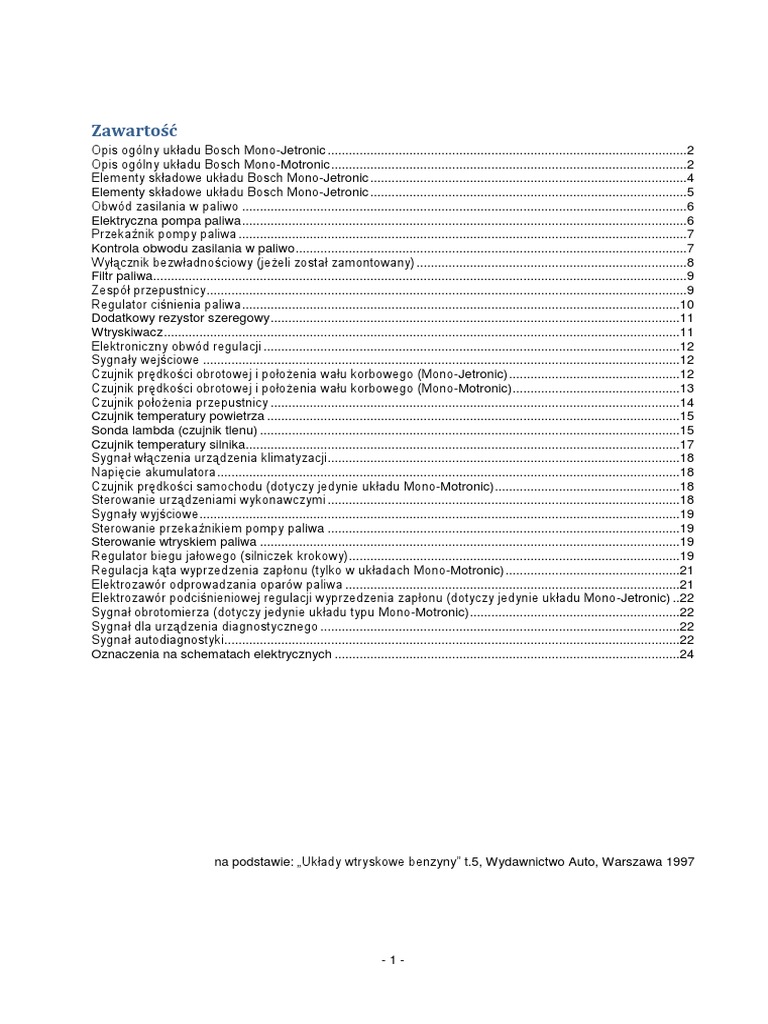 BOSCH Mono Jetronic Motronic 1 | PDF