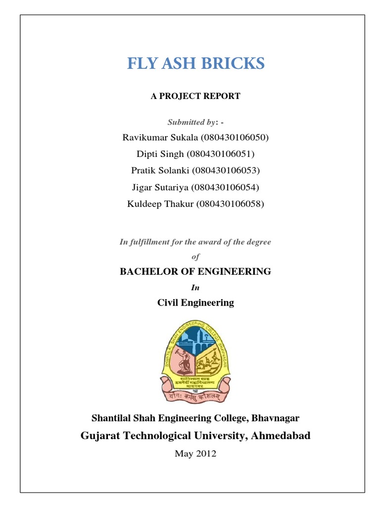 Fly Ash Bricks Project Report | PDF | Fly Ash | Lime (Material)