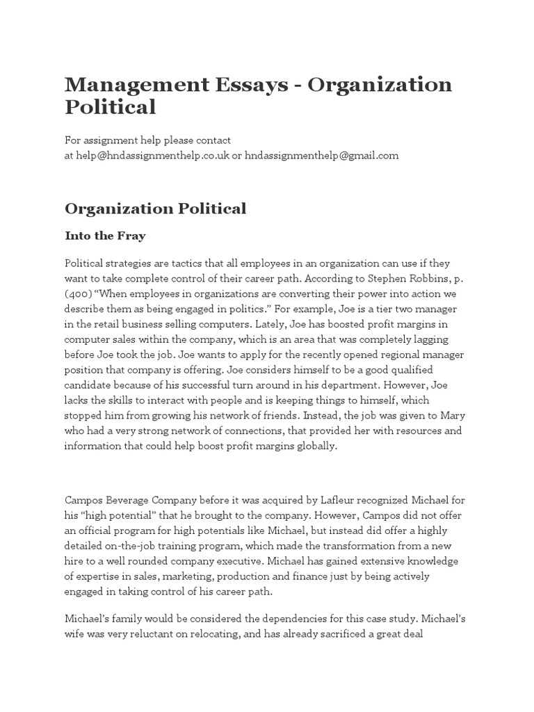 Management Essays | PDF | Employment | Sales