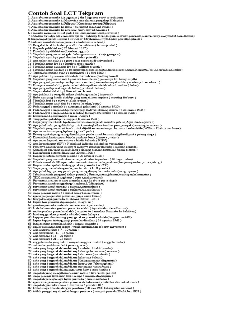 Contoh Soal LCT Tekpram | PDF