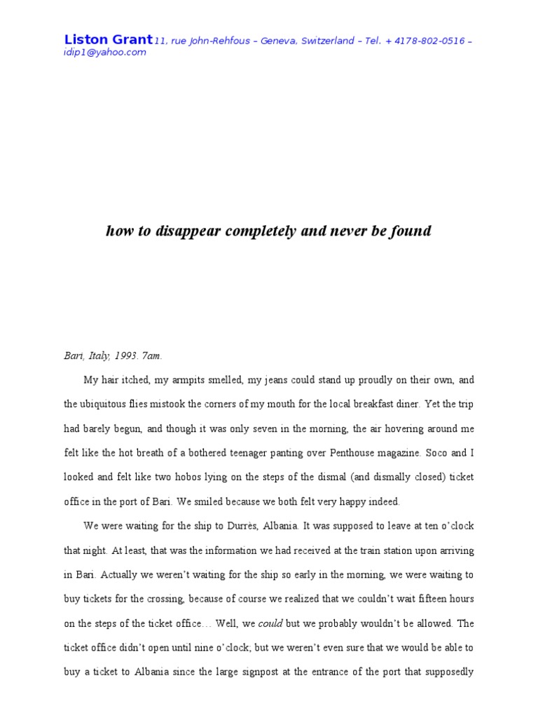 How To Disappear Completely | PDF | Nature