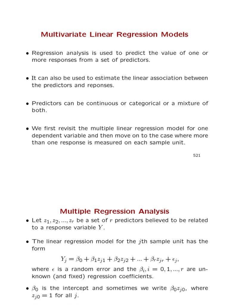 Multi Variate Regression | PDF