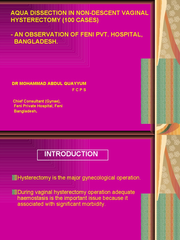 Aqua Dissection - NDVH - Figoo-2009 | PDF | Bleeding | Uterus