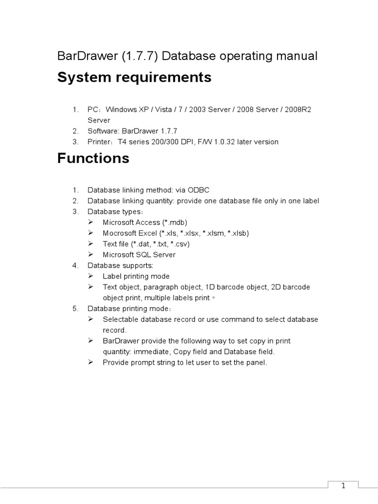 Database Operating Manual | PDF | Microsoft Sql Server | Databases