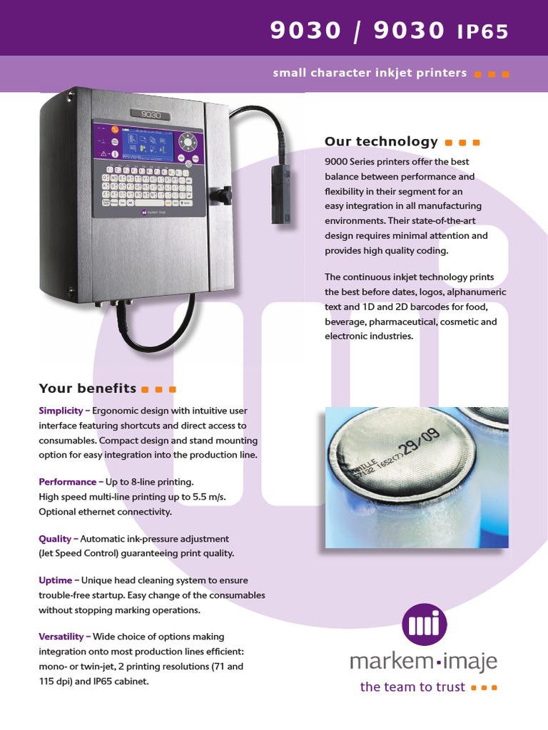 Markem Imaje 9030 DS HQ A1 S | PDF | Printer (Computing) | User Interface