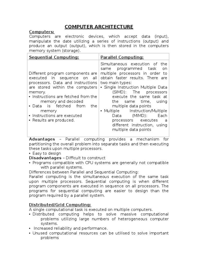 Computer Architecture Notes For ENGG1811 | PDF | Public Key ...