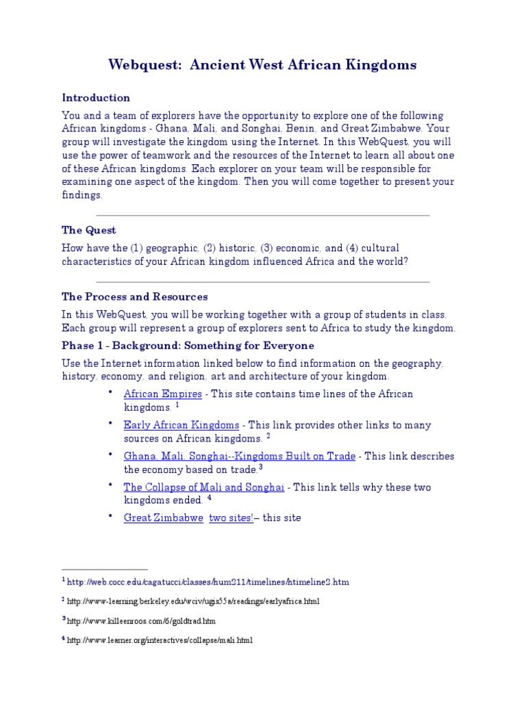 Africa Webquest 2 | PDF | Africa | Internet