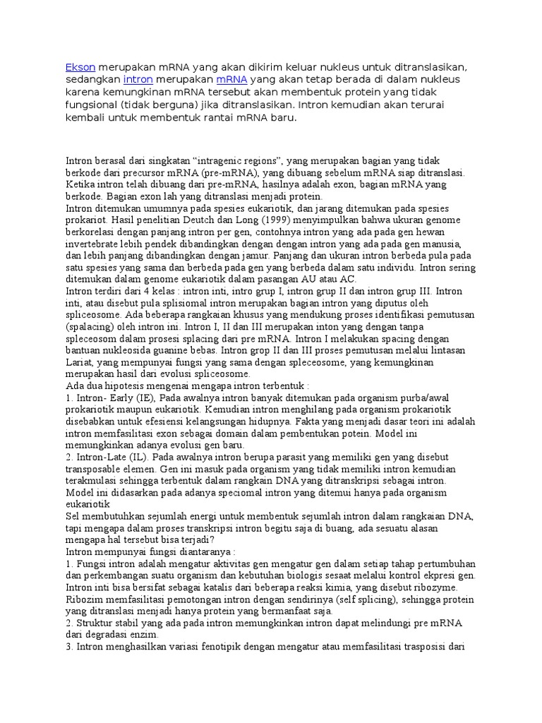 Intron Ekson | PDF