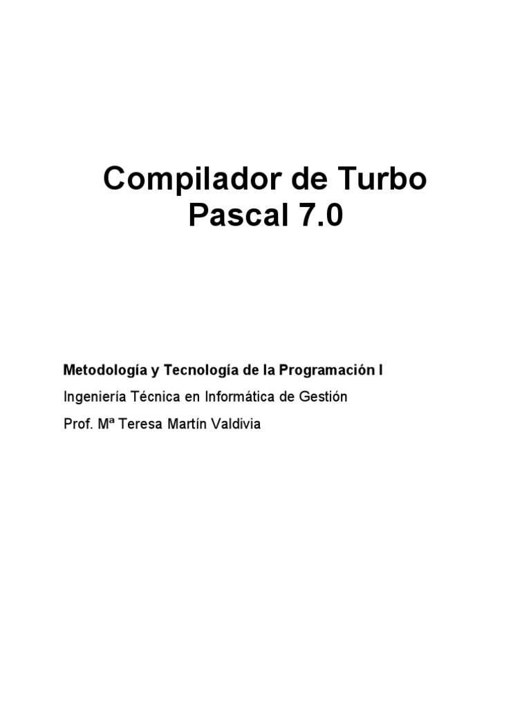 Compilador de Turbo Pascal 7.0 | PDF | Programa de computadora ...
