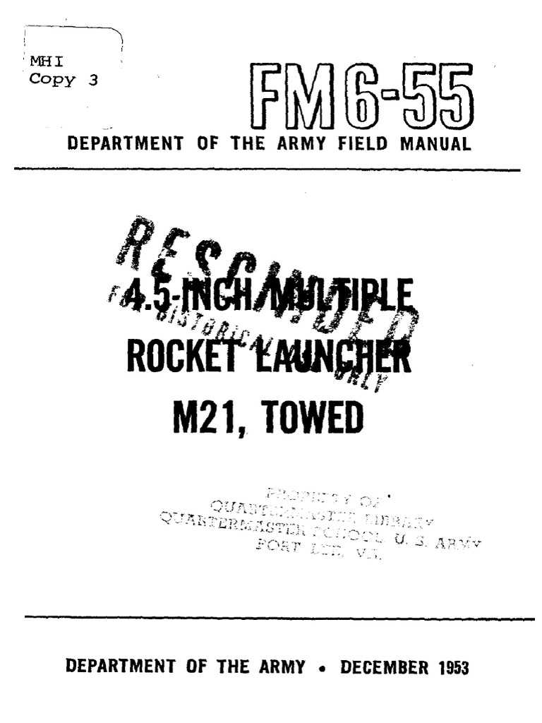 FM 6-55 4.5.inch Multiple Rocket Launcher M21, Towed | PDF | Ammunition ...