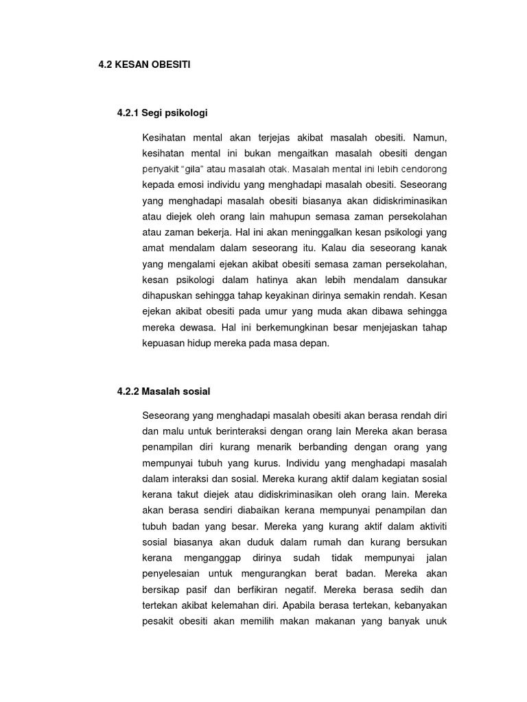Kesan Obesiti | PDF | Pengembangan Diri | Kesehatan Holistik