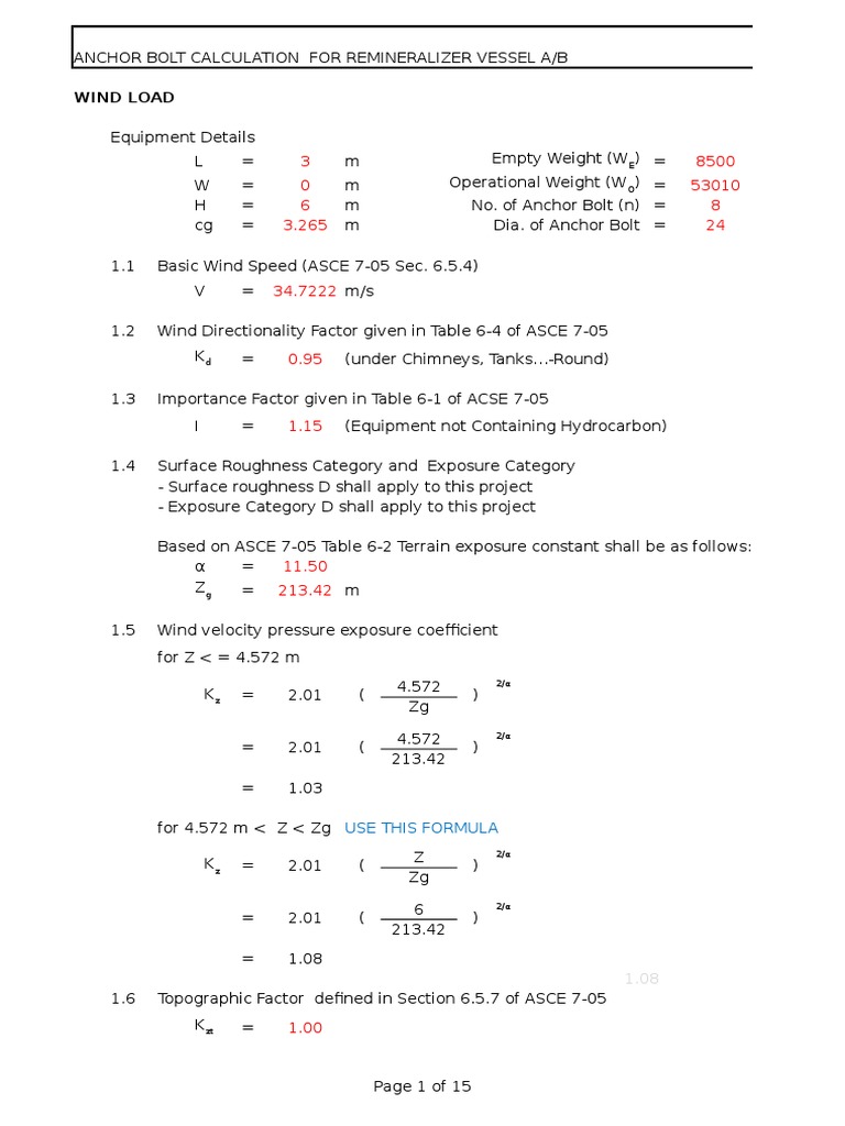 Tank Anchor Bolt Design | PDF | Applied And Interdisciplinary Physics ...