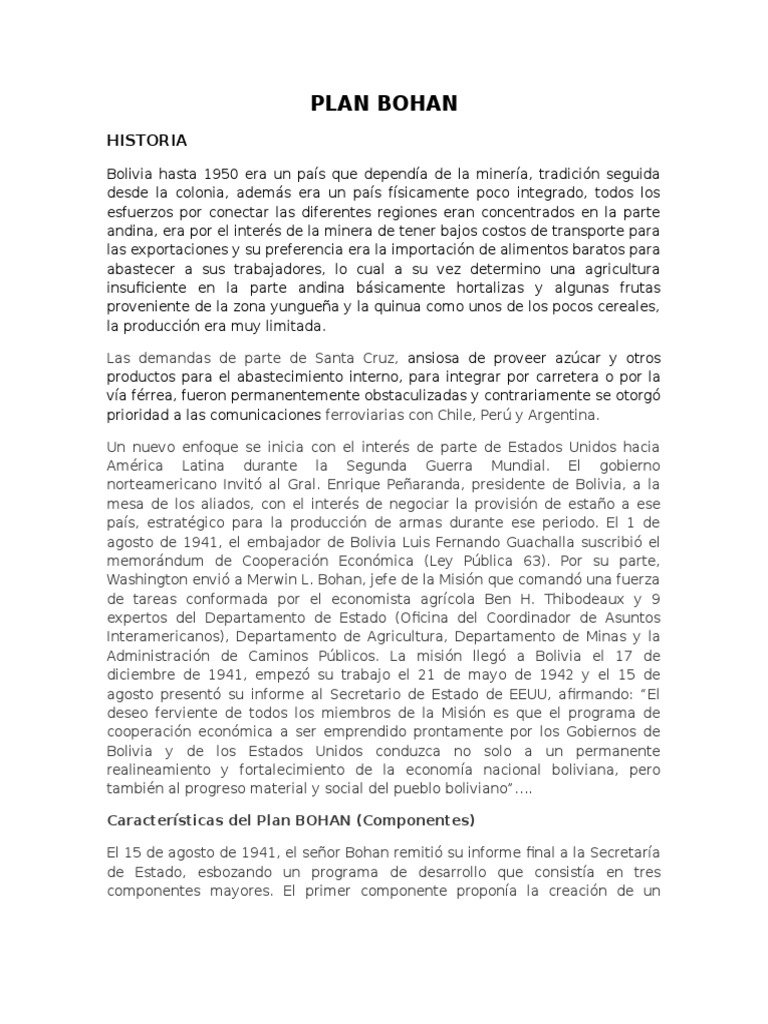 Plan Bohan | PDF | Bolivia | Agricultura