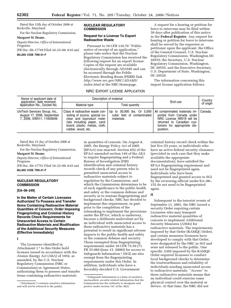 Federal Register / Vol. 71, No. 205 / Tuesday, October 24, 2006 ...