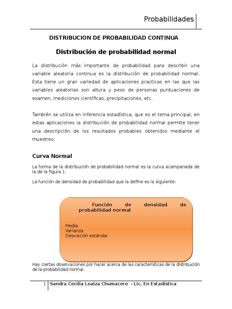 (TEORÍA) Distribución Normal | PDF | Distribución normal | Distribución de probabilidad