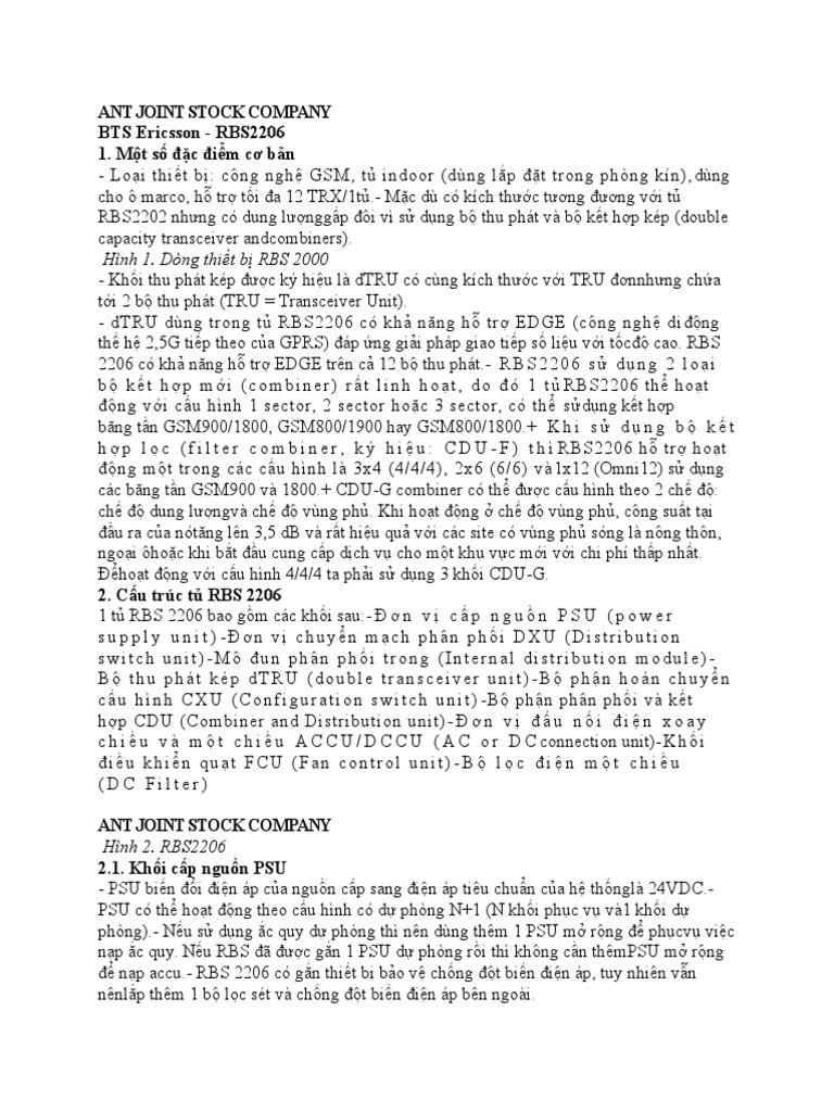 Rbs 2206 Ericsson | PDF