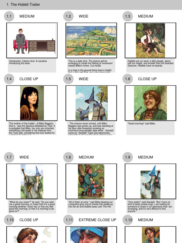 The Hobbit Trailer Storyboard Overview | PDF | Bilbo Baggins | Hobbit