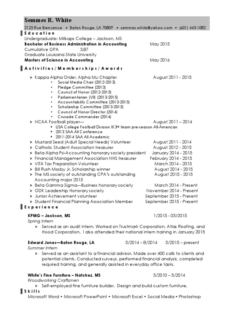 Accounting Graduate with Diverse Experience | PDF | Social Science