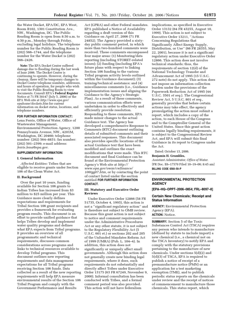 Notice: Environmental Statements Availability, Etc.: New Chemicals ...