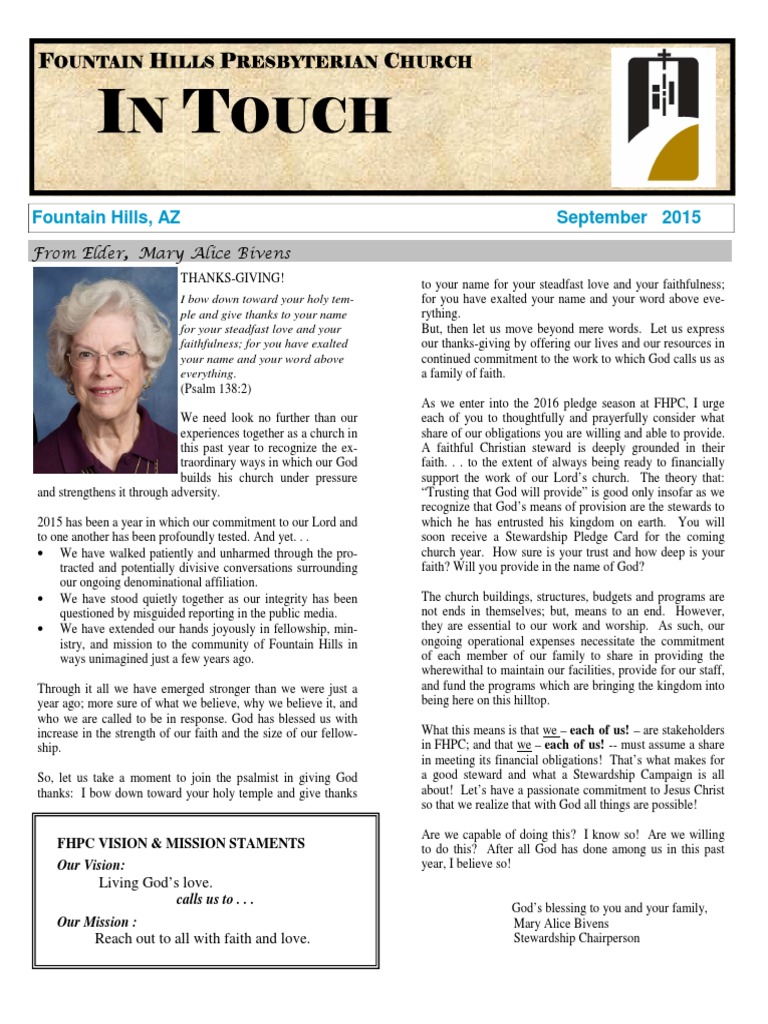 September Newsletter 2015.pub | PDF | Book Of Genesis | Jesus