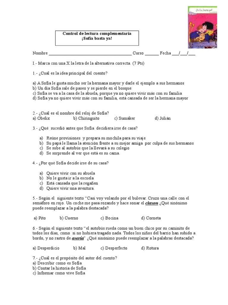 Control de Sofia Basta Ya | PDF