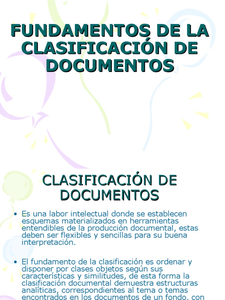 3 Fundamentos de La Clasificación de Documentos | Documento | Archivo de computadora