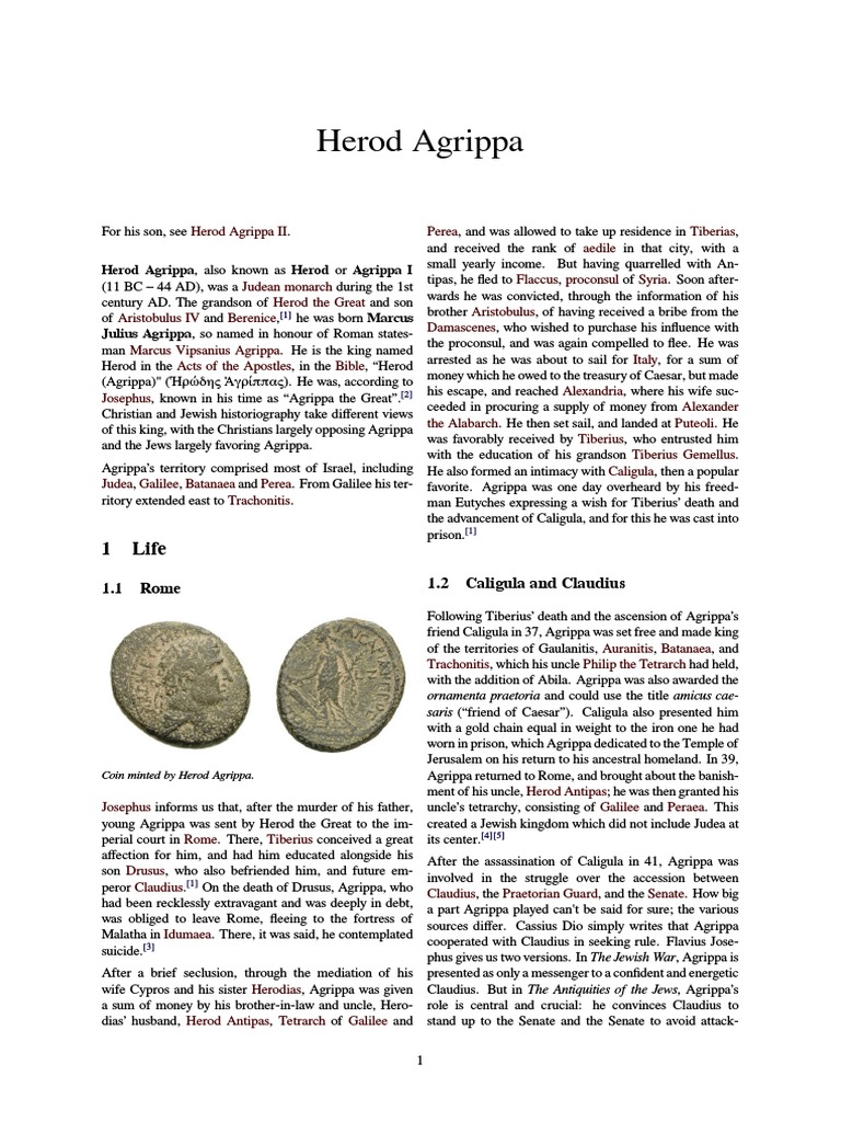 Herod Agrippa | Bible | Religion And Belief