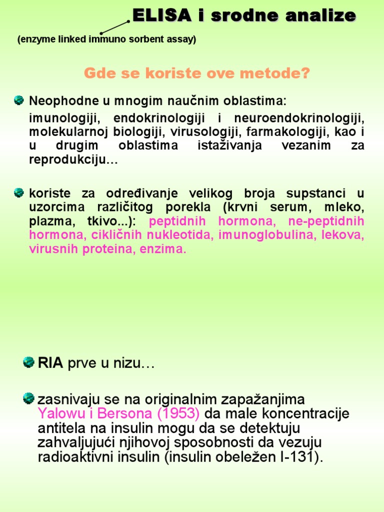 Elisa Test I Srodne Imunoloske Analize | PDF