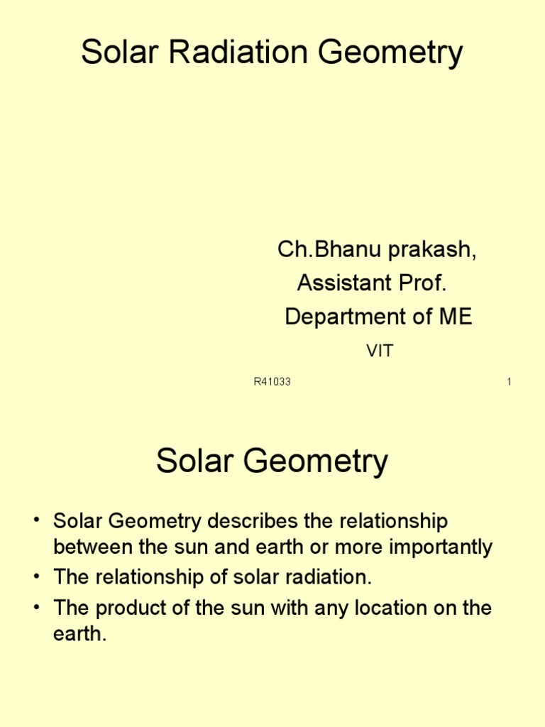 Understanding Solar Radiation Geometry | PDF | Equator | Astronomy