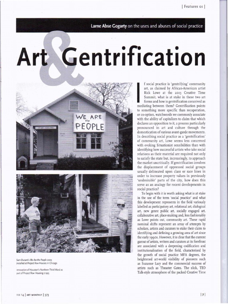Art and Gentrification PDF | PDF | Aesthetics | Arts (General)