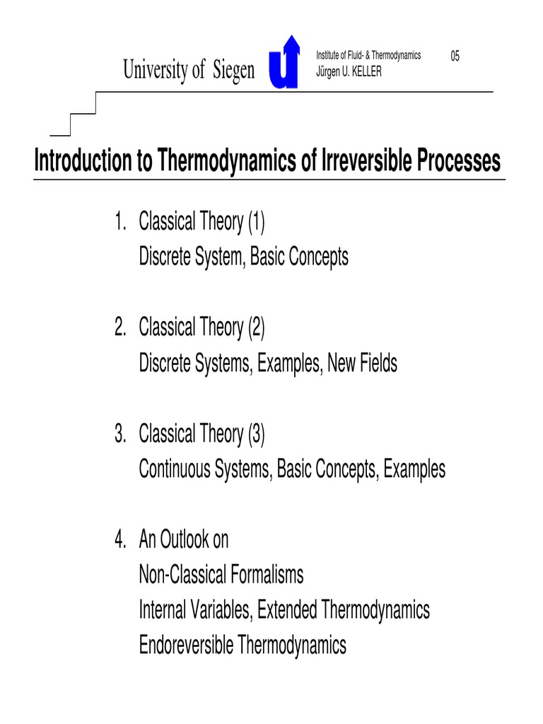 Thermodynamics of Irreversible Process | PDF | Thermodynamics | Entropy