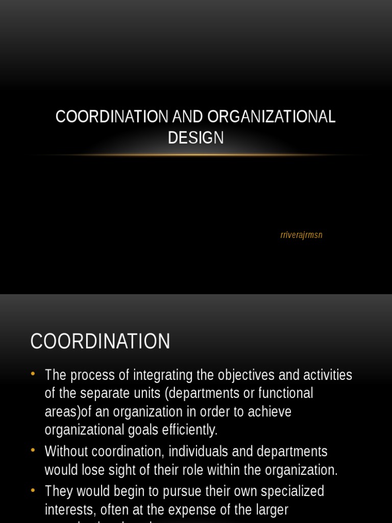 Coordination and Organizational Design | Download Free PDF ...
