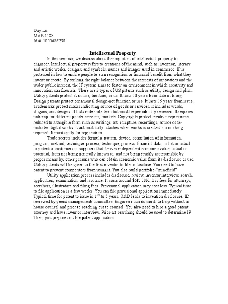 Intellectual Property | PDF | Intellectual Property | Patent Application