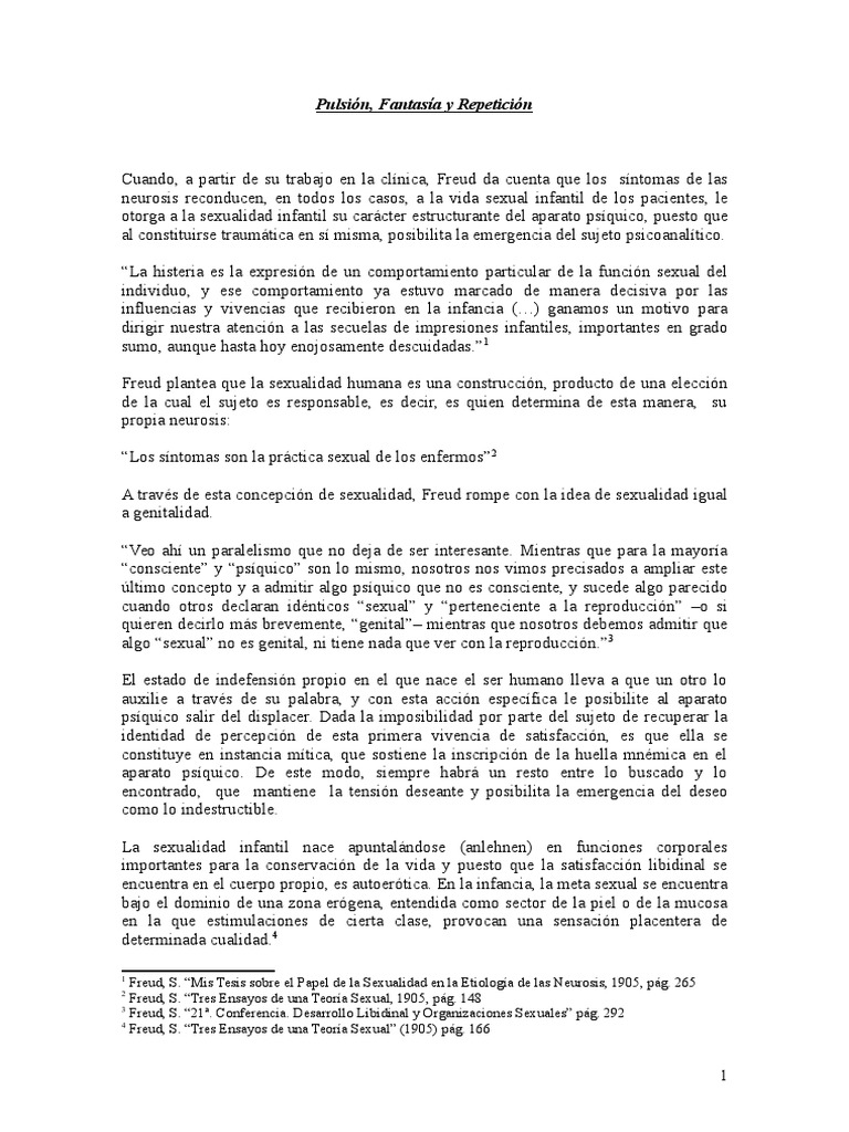 Pulsion | PDF | Sigmund Freud | Psicoanálisis