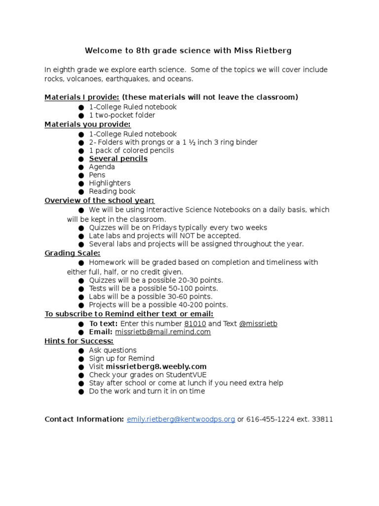 8th Grade Earth Science Overview | PDF